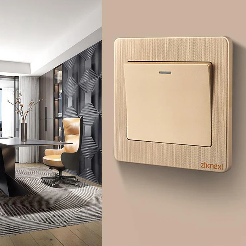 Gold-Wall-Switches-1-2-3-4-Gang-1Way-Button-Wall-Light-Switch-On-Off ...