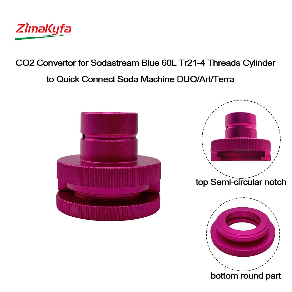 CO2 Convertor Adapter for Sodastream Blue 60L Tr21-4 Threads Cylinder ...