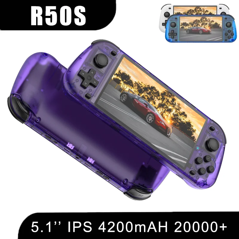 NEW R50S Retro Handheld Video Game Console 5.1 Inch IPS Screen Portable ...