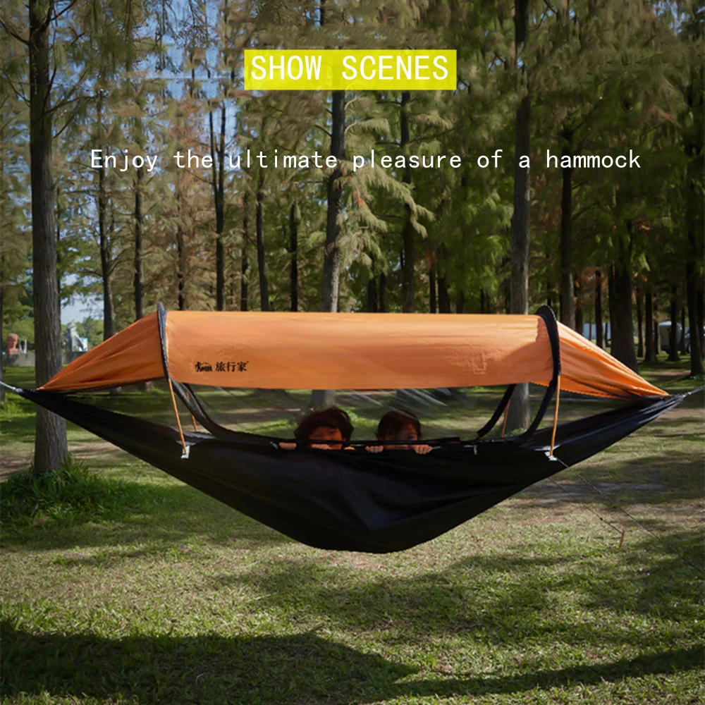 Portable-Camping-Mosquito-Net-Hammocks-With-Awning-Anti-Rollover ...