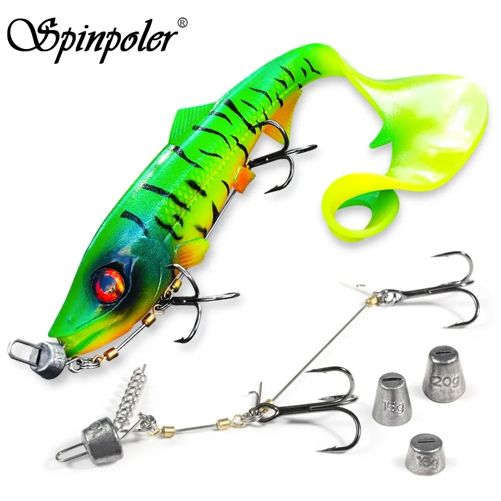 Spinpoler-Firebomb-Swimbait-With-Stinger-Rig-Hook-Fishing-Kit-Long-Tail ...