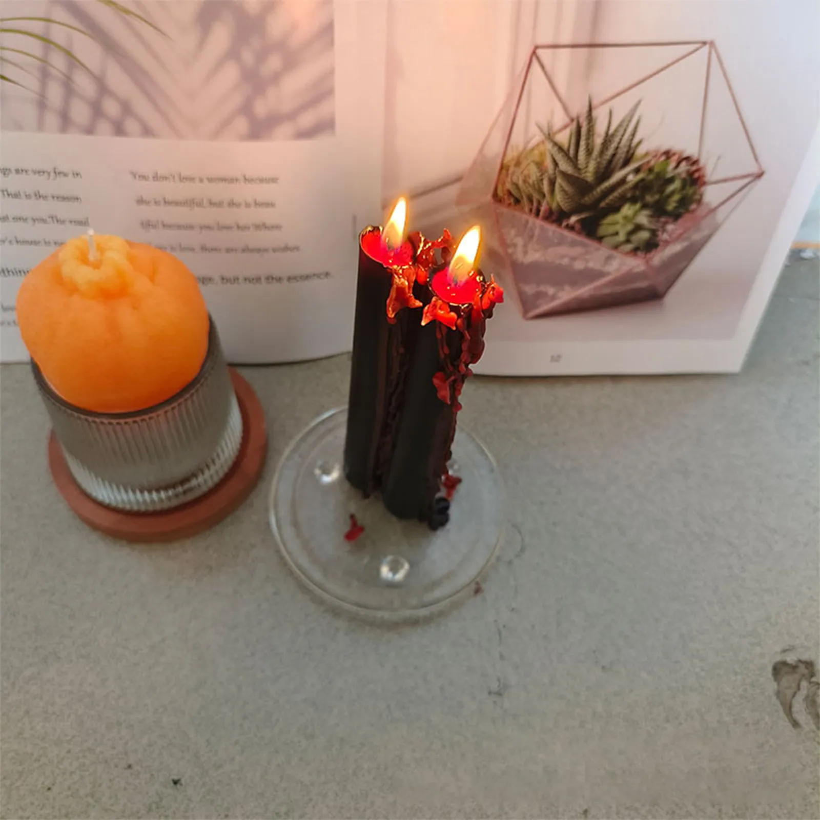 Tall-Bleeding-Candles-Soundvalue-Unscented-Black-Tapered-Candlesticks ...