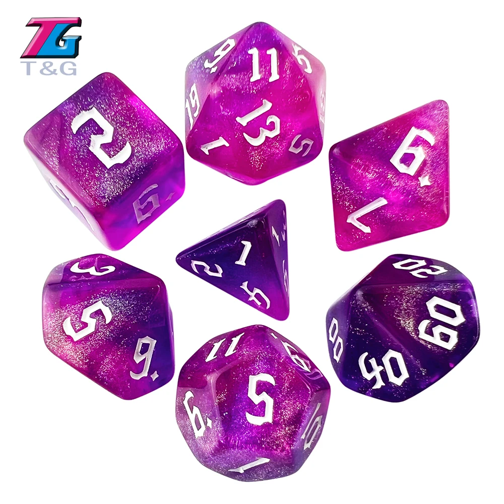 Iridescente Polyhedral Dice Set, Glitter DND, MTG, Dungeon and Dragons ...