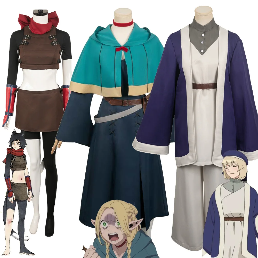 Marcille-Cosplay-Izutsumi-Costume-Dress-Cape-Anime-Delicious-in-Dungeon ...