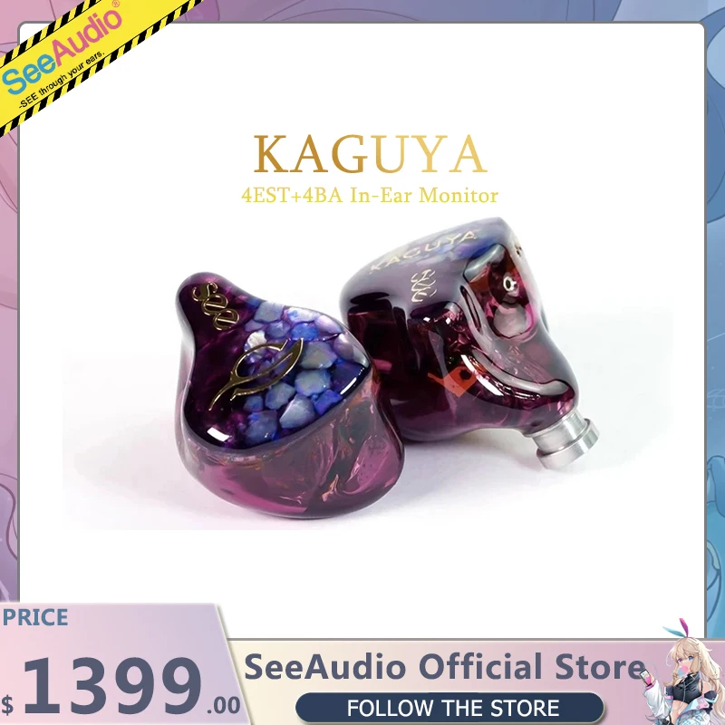 SeeAudio Kaguya HiFi Earphones Hybrid Driver(4EST+4Knowles BA) In Ear ...
