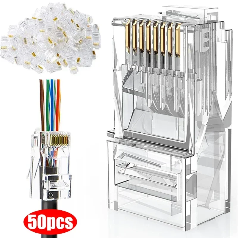 Conectores-de-paso-RJ45-Cat6-Cat5e-conector-de-Cable-de-red-UTP ...