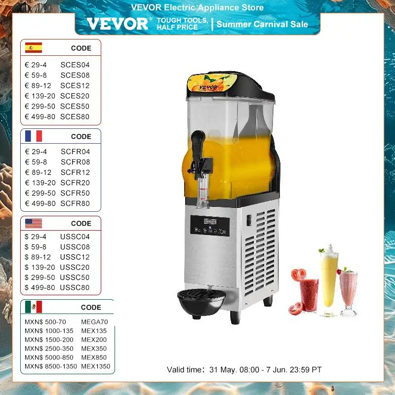 VEVOR-12L-Commercial-Slush-Granita-Machine-Slushies-maker-Juicer ...