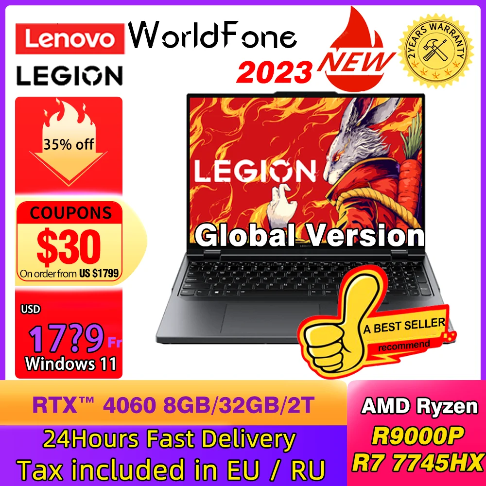 2023 Lenovo Legion R9000p 16inch Esports Gaming Laptop R7 7745hx 32gb ...