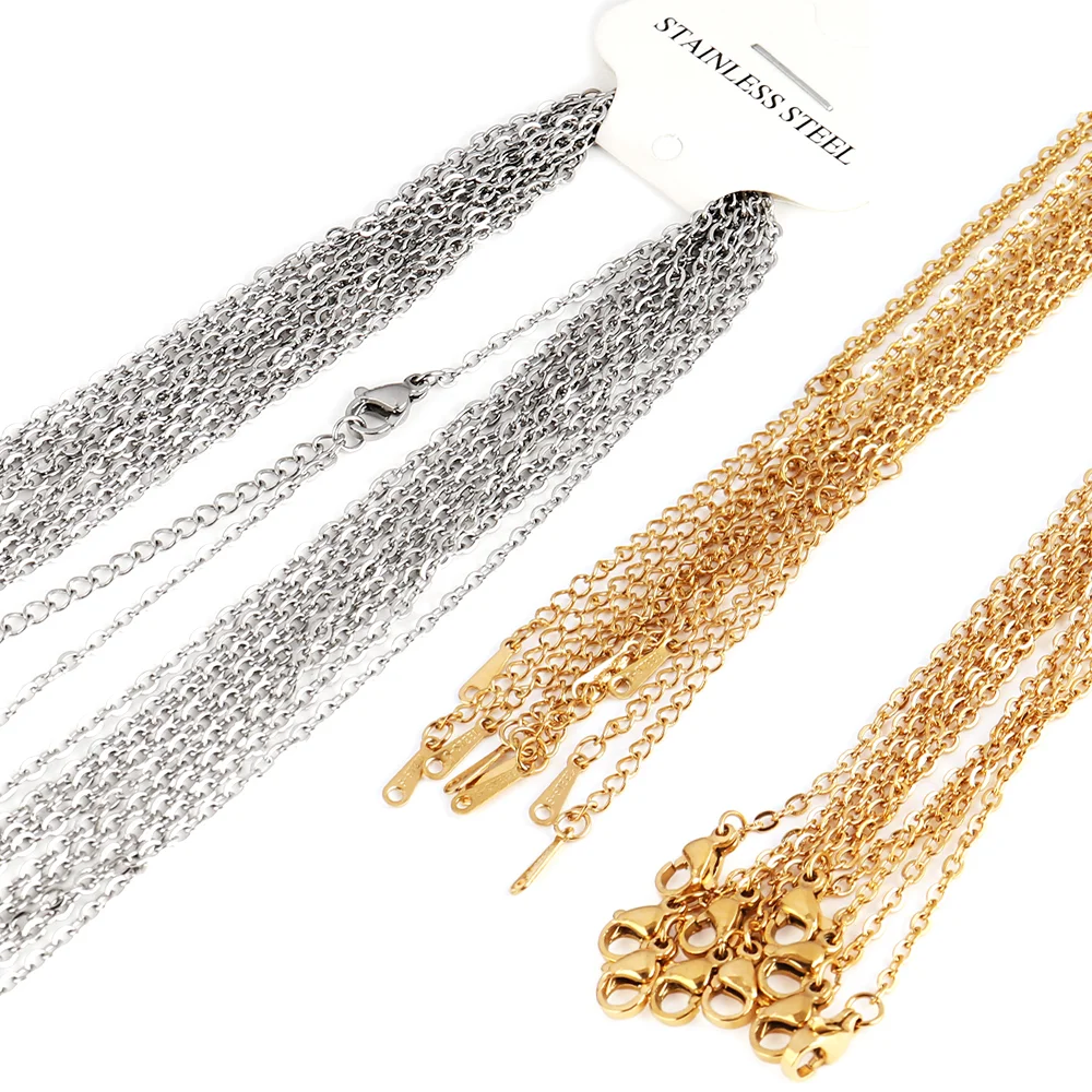 10pcs Stainless Steel Chain Gold Silver Color Link Chain DIY Chains ...