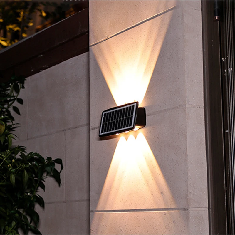 6-LED-Solar-Powered-Wall-Lamp-Outdoor-Waterproof-Solar-Wall-Washer-Up ...