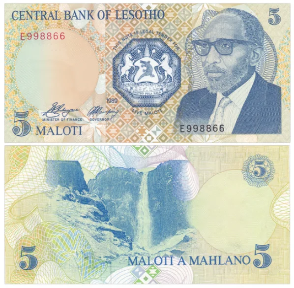 1989-1990-Lesotho-5-10-Maloti-Original-Notes-UNC-Fuera-De-uso-Ahora ...