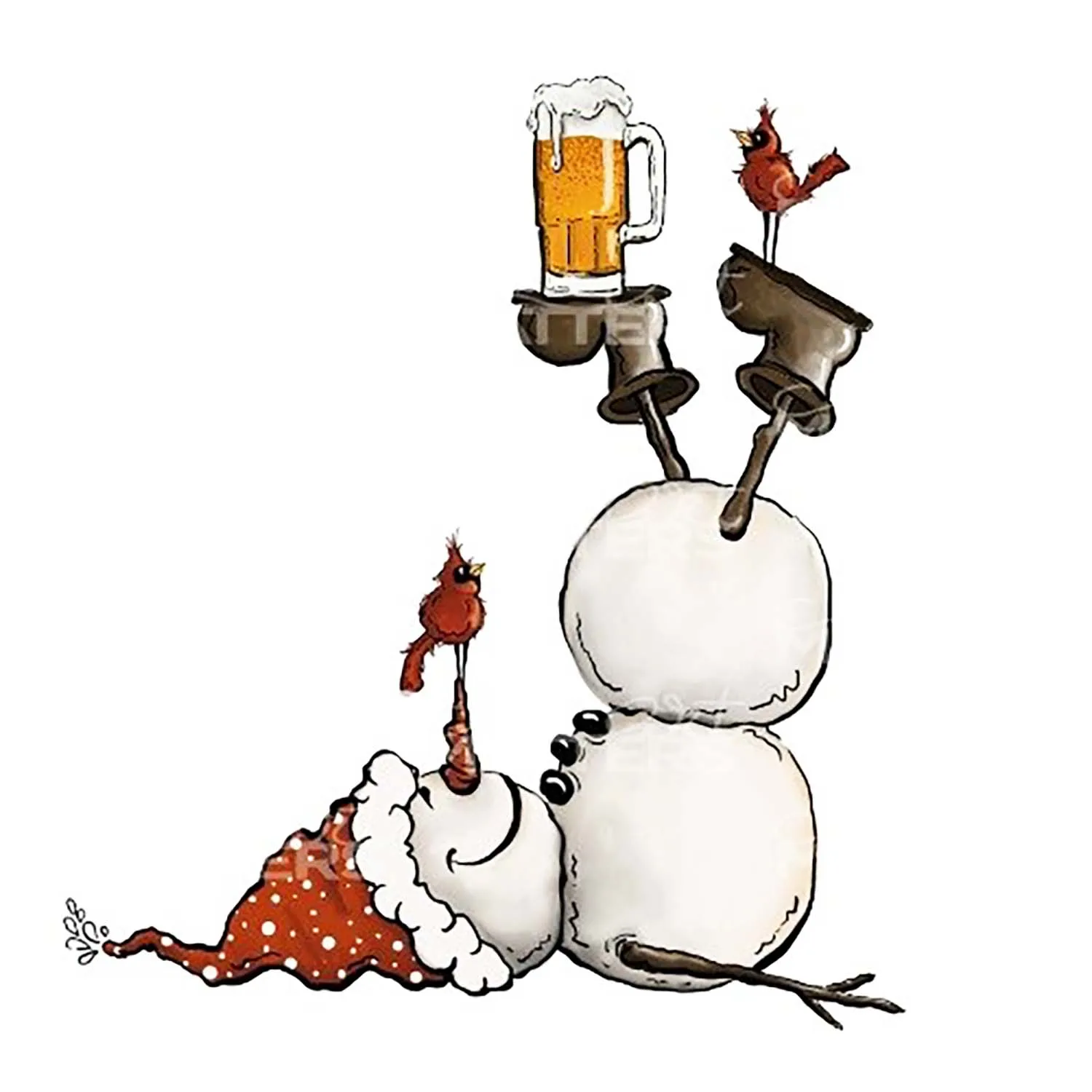 Christmas Cardinal Beer Snowman Cutting Dies DIY Scrapbooking Funny ...