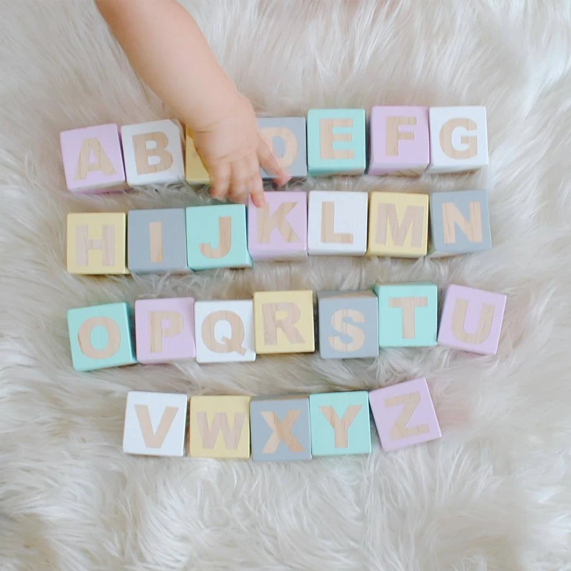 Wooden Alphabet Blocks Pastel
