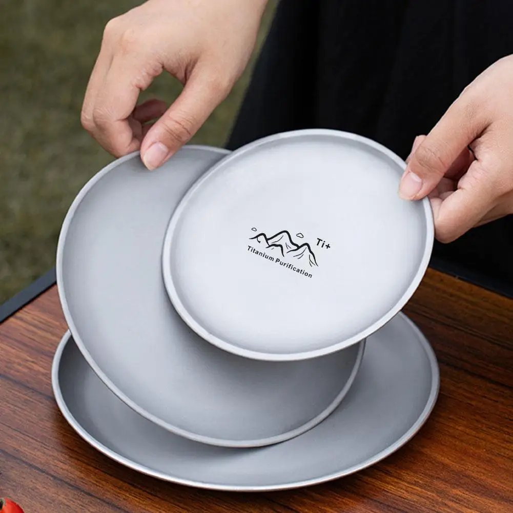 Outdoor Picnic Camping Titanium Purification Plate Cutlery Tray Fruit ...