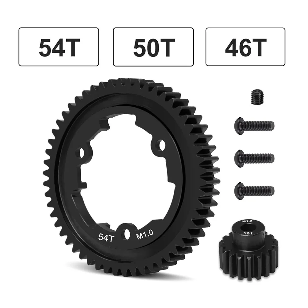 46T-50T-54T-M1-Steel-Spur-Gear-with-18T-Motor-Pinion-Gear-for-Traxxas-1 ...