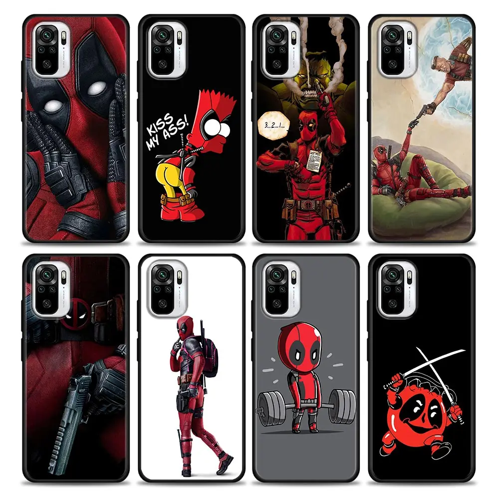 Funda de silicona con dibujos animados de Deadpool Marvel, carcasa ...