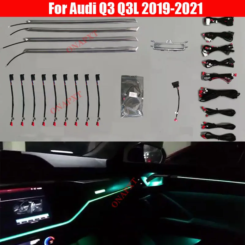 30 Colors Set For Audi Q3 Q3l 2019-2021 Mmi Control Decorative Car Ambient Light Led Dashboard ...