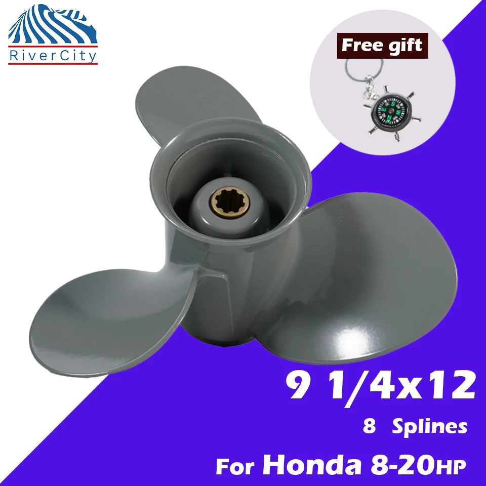 9 1/4x12 Outboard Propeller For Honda 8hp 9.9HP 15HP 20HP Boat Aluminum ...