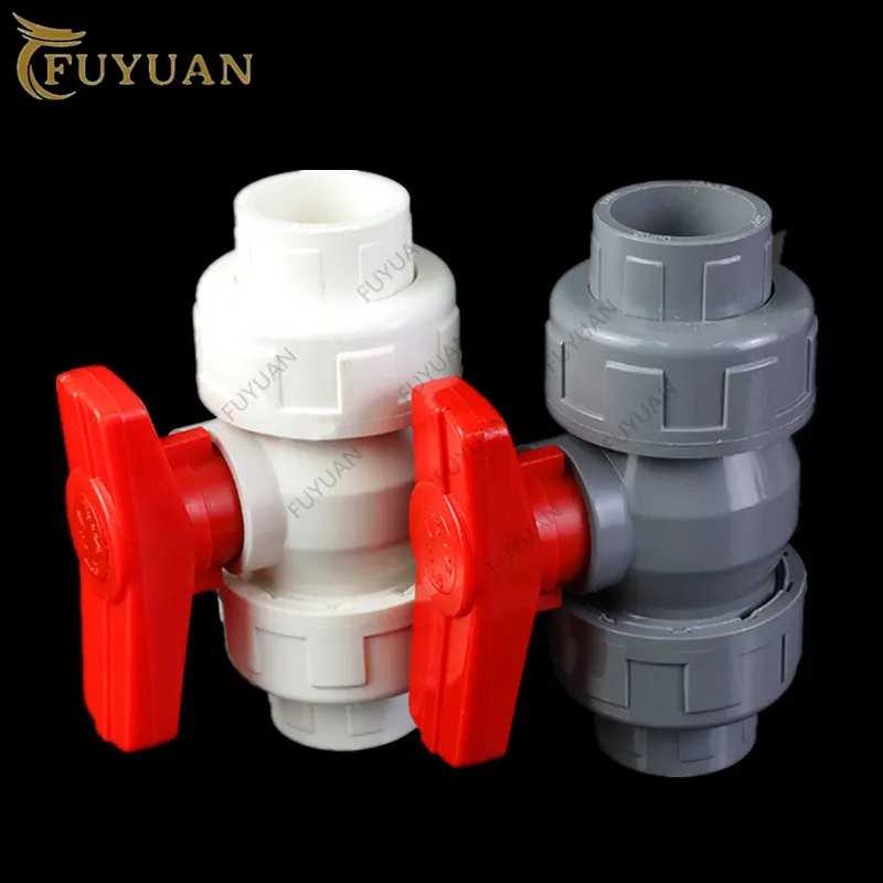 1PC-20-25-32-40-50mm-PVC-Pipe-Union-Valve-Water-Pipe-Fittings-Ball ...
