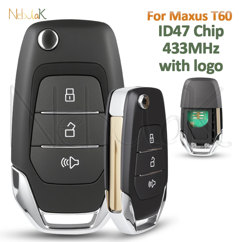 Original Flip Key Fob 433Mhz For Maxus T60 ID47 HITAG3 7961X Chip ...