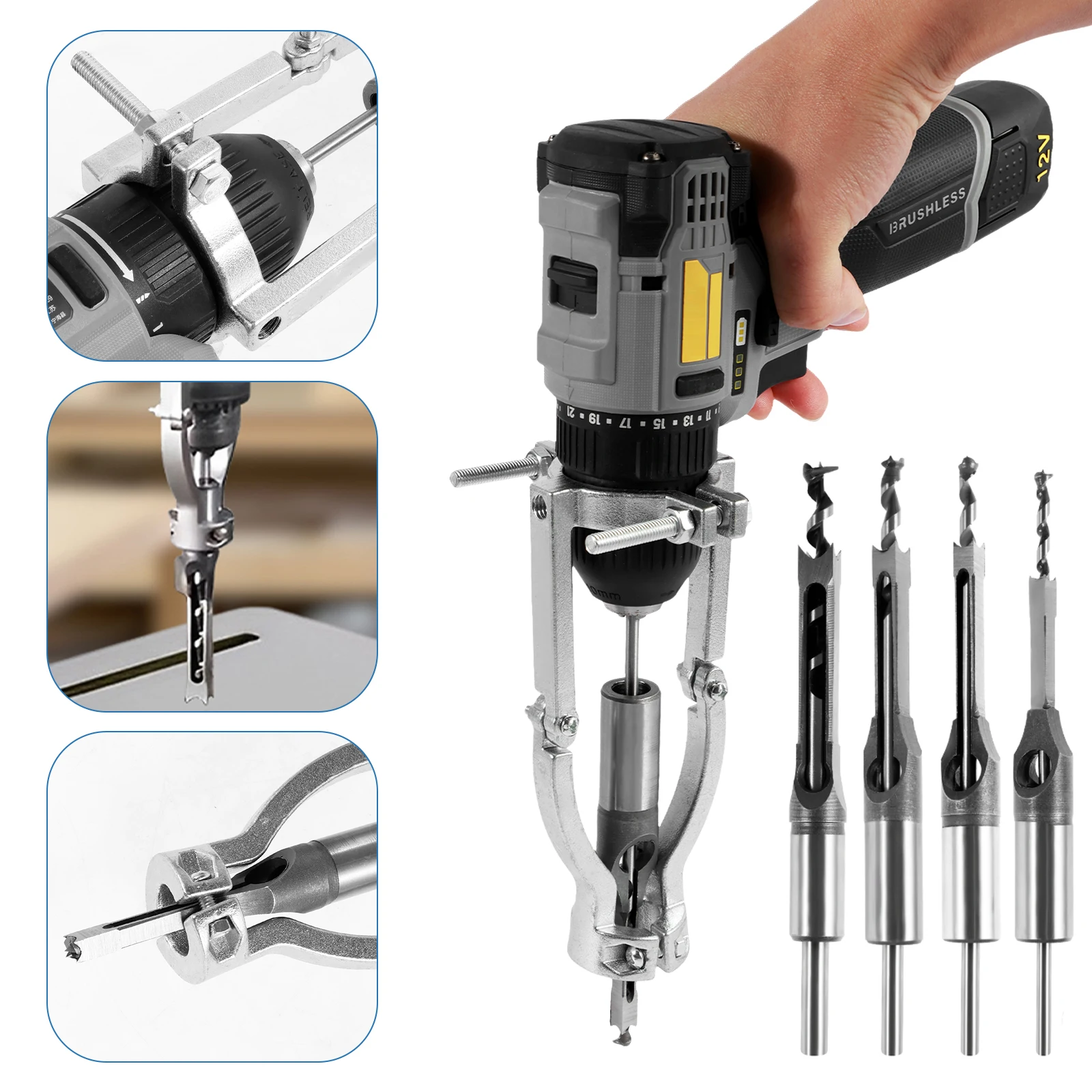 Square-Hole-Drill-Bit-Adapter-Carbide-Square-Hole-Drill-Wiht-Fixing ...