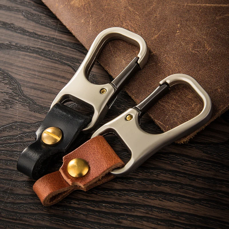 Brown-Genuine-Leather-Waist-Hanging-Car-Keychain-Accessories-Vintage ...