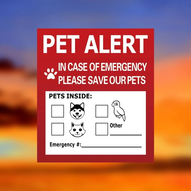 Construction Panel Gripper Pet Alert Rescue Stickers - 6 Pack Static ...