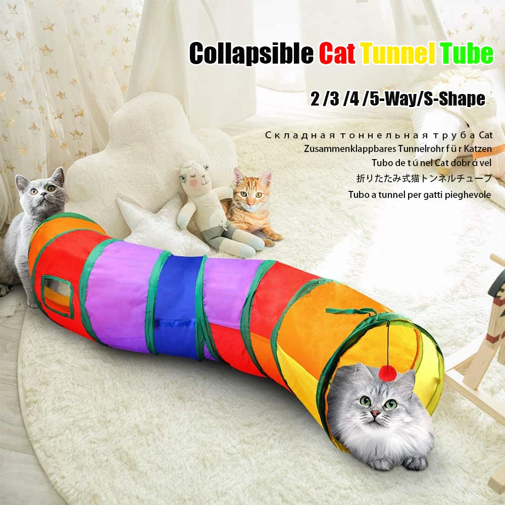 Pet-Cat-Tunnel-Tube-Cat-Toys-2-3-4-5-way-Collapsible-Cat-Tunnels-for ...