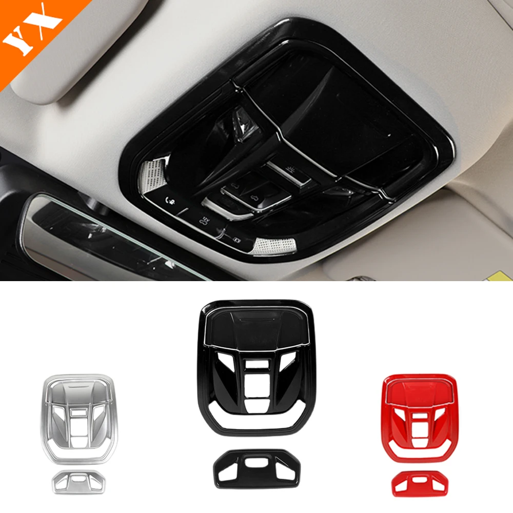 Car-Front-Rear-Reading-Light-Lamp-Cover-Carbon-Red-Black-Look-Sticker ...