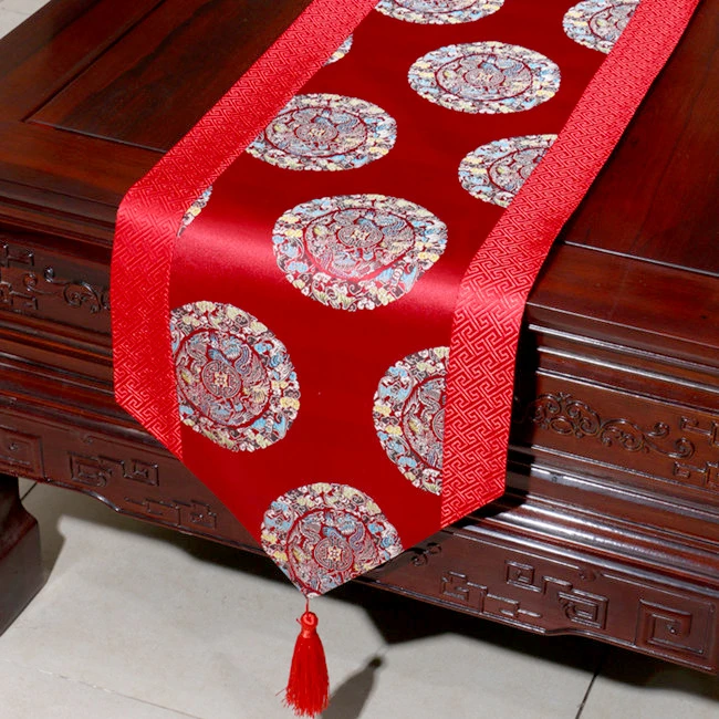 Proud Rose Red Satin Table Runner Table Flag Table Cloth Simple China ...