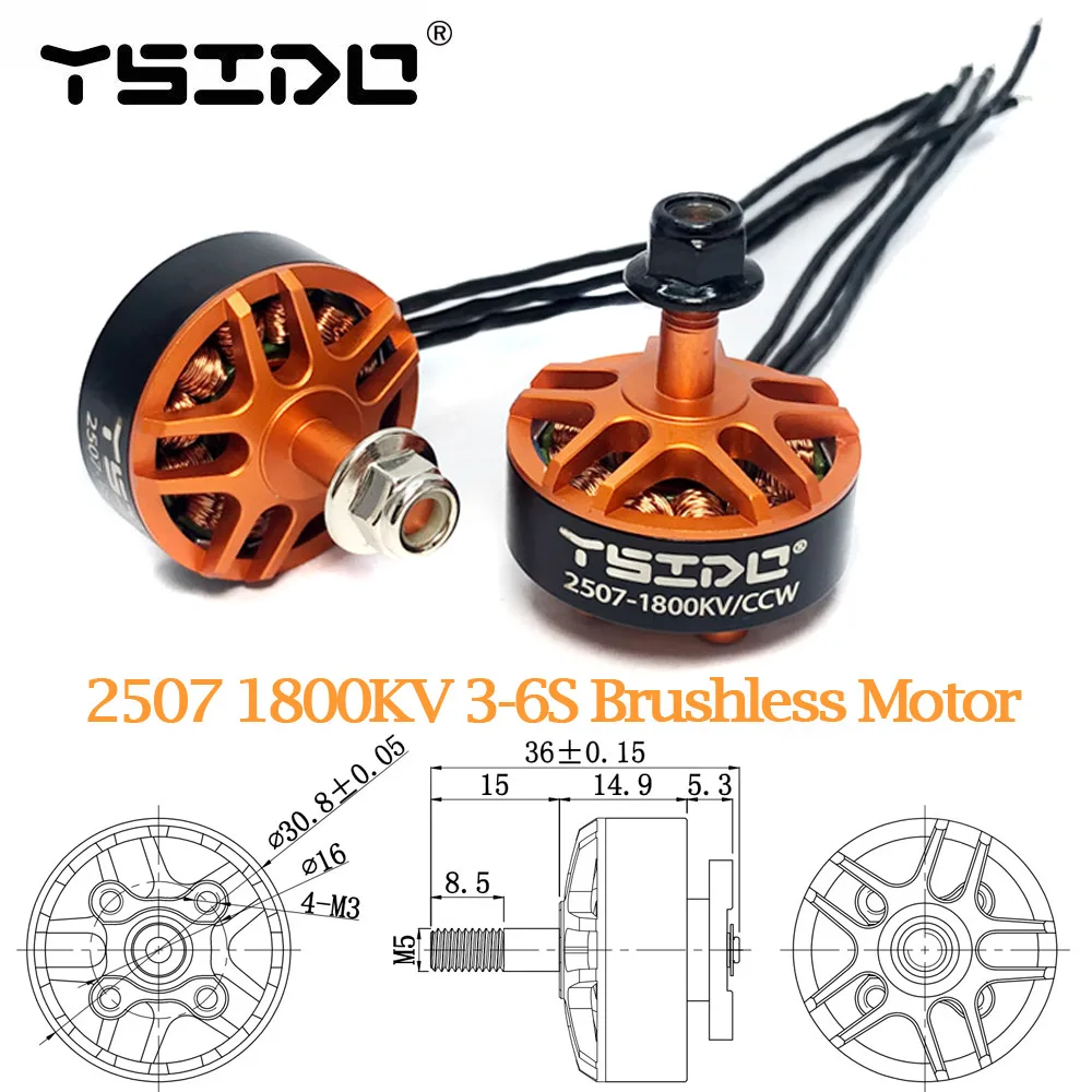 YSIDO-2507-1800KV-3-6S-Brushless-Motor-for-RC-GEPRC-5Inch-250-220-Drone ...