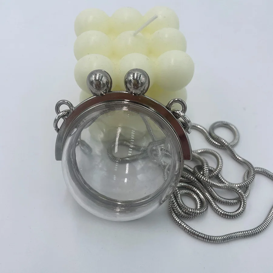 2024 New Transparent Crystal Ball Bag for Women Fashion Decoration Bag ...