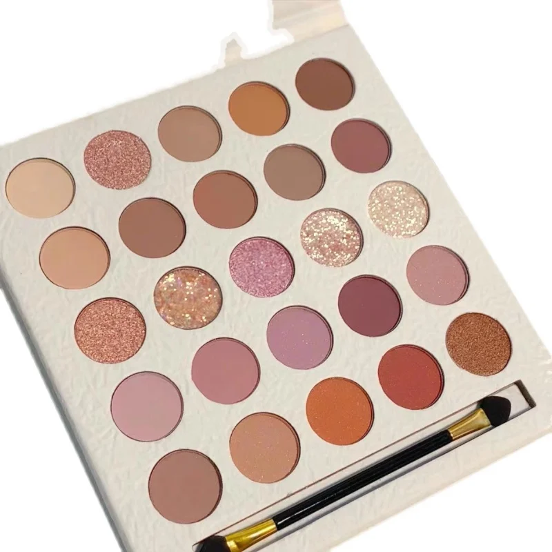 Cream25-Colors-Eye-Shadow-Plate-Sequins-Gray-Purple-Pink-Brown-Oatmeal ...