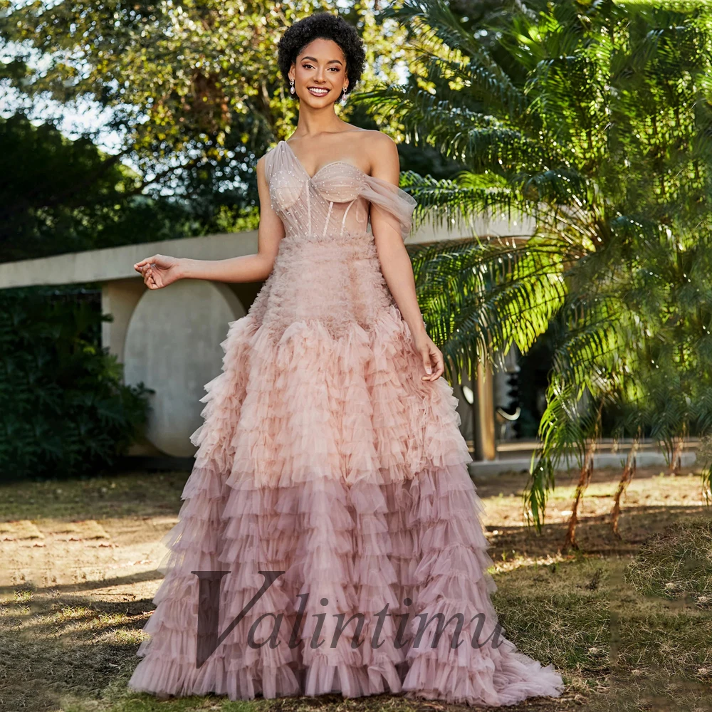 Valintimu-Charming-Beads-Evening-Dress-for-Women-Ruffles-Off-the ...