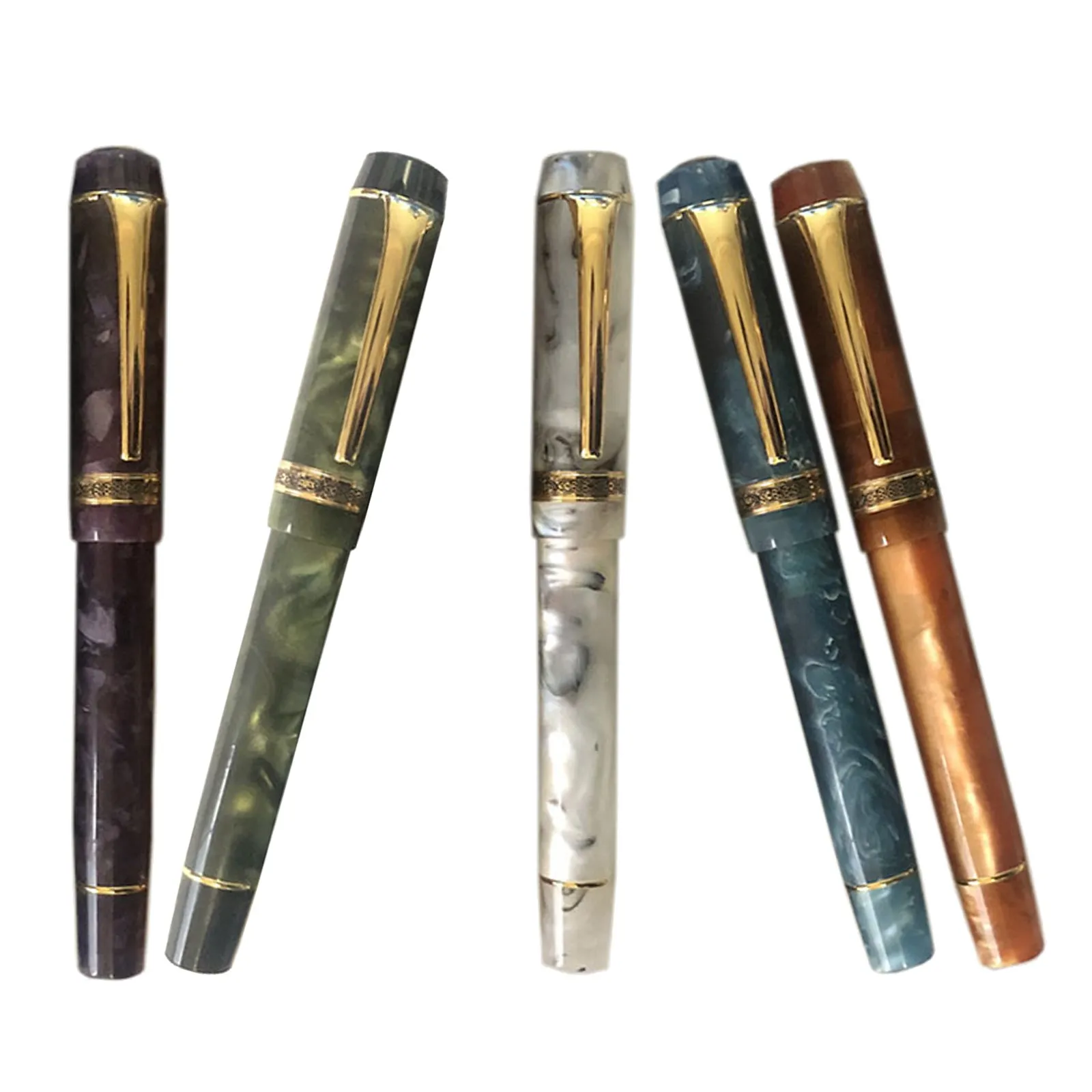 Kaigelu 316 Fountain Pen F Nib Beautiful Marble amber Pattern Ink Pens ...