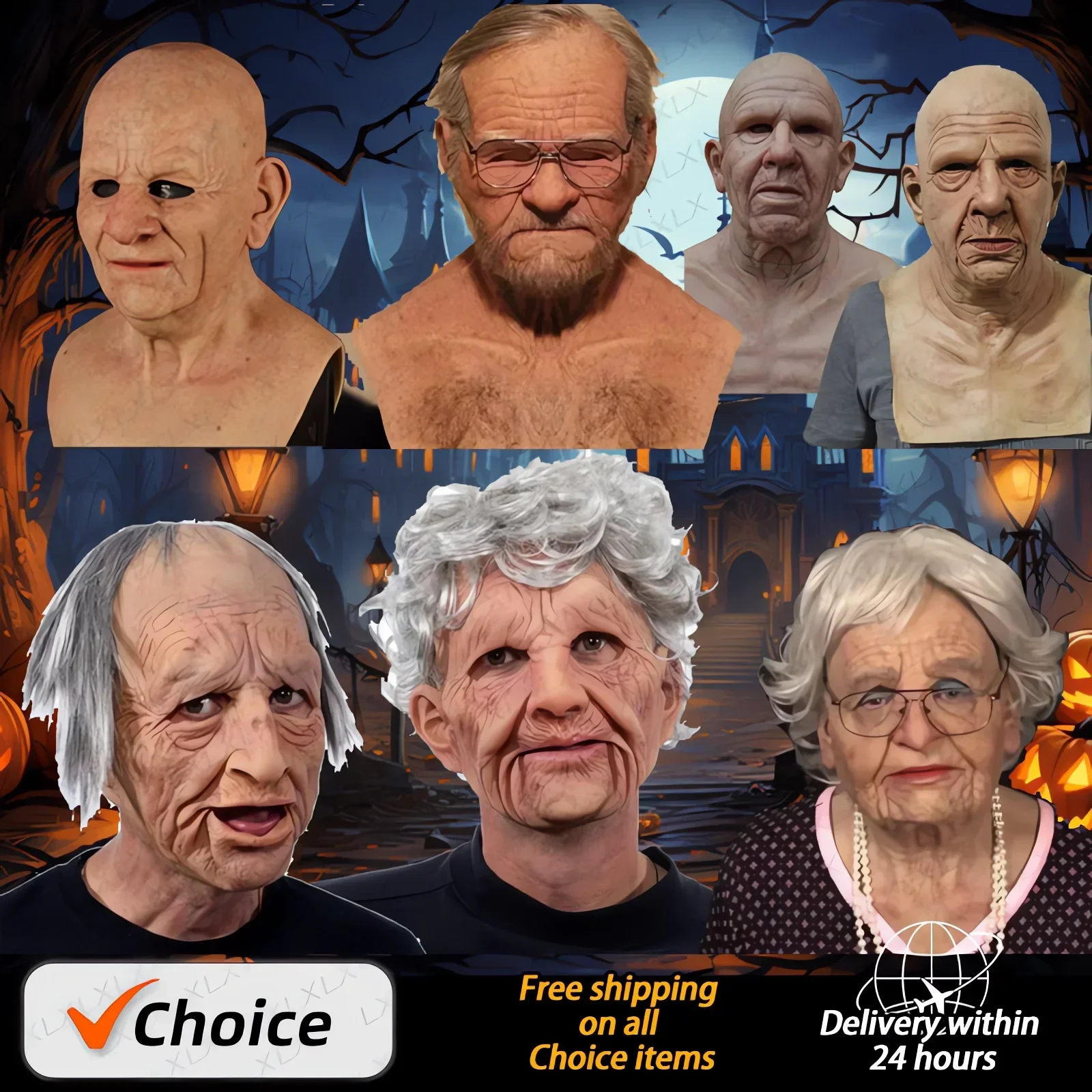Halloween-Party-April-Fool-s-Day-Wrinkles-Head-Full-Mask-Mask-Party ...