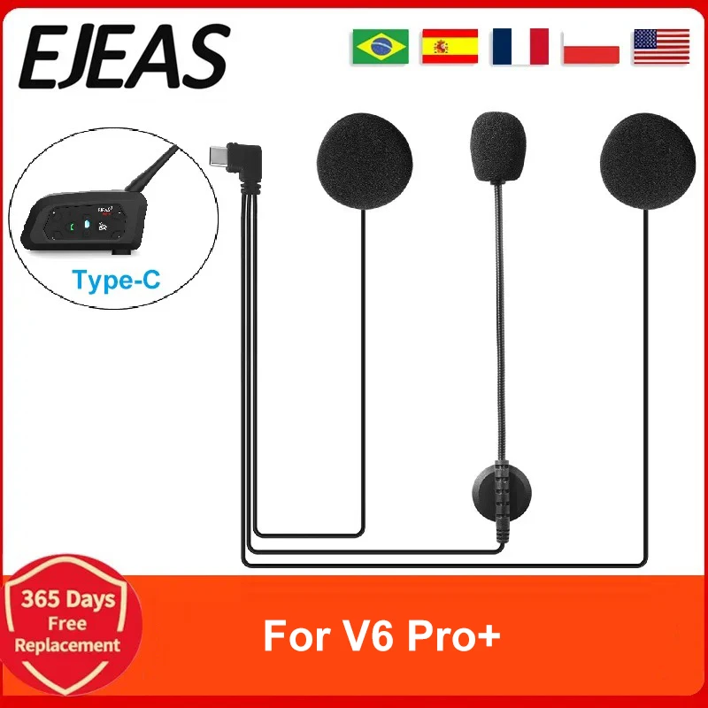 EJEAS-Type-C-Interface-Headset-Is-Suitable-For-V6-Pro-2-People-Intercom ...