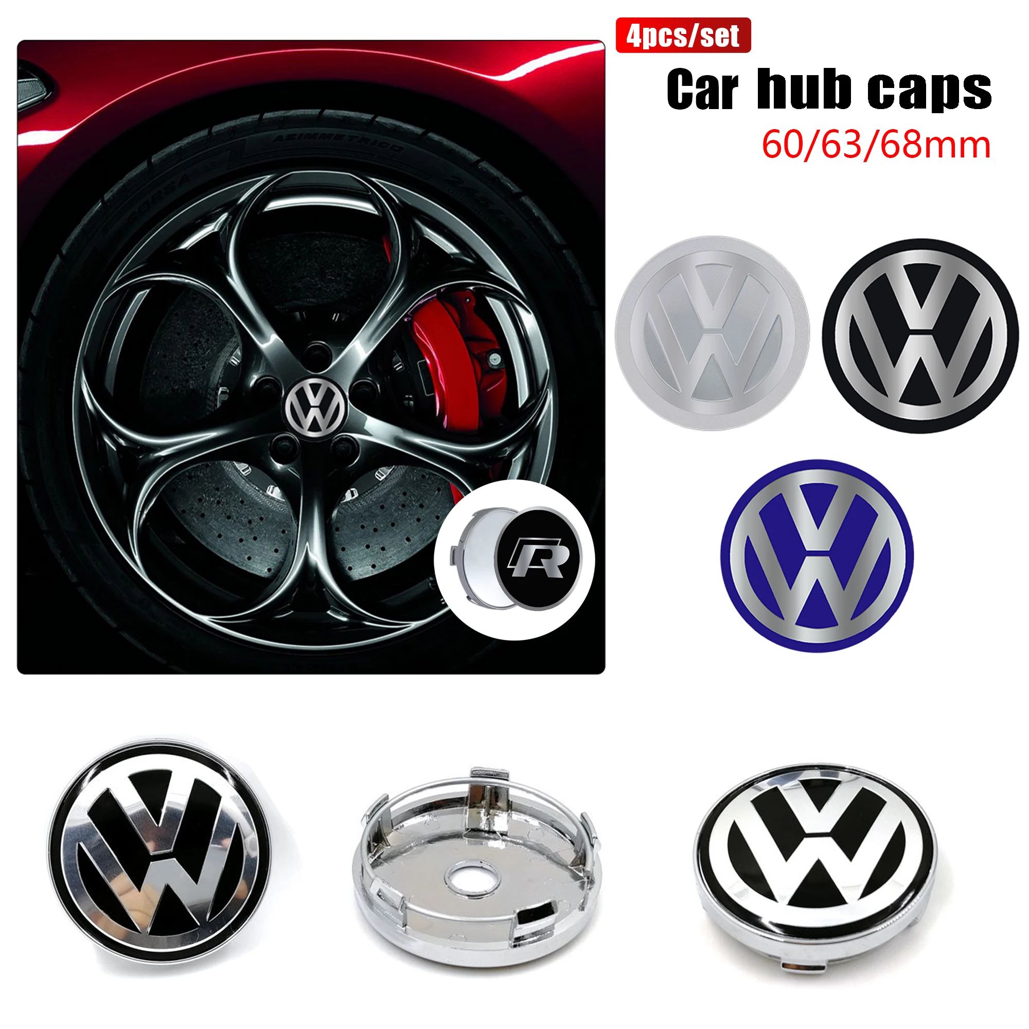 4Pcs-60MM-63MM-68MM-Car-Wheel-Center-Hub-Caps-Logo-Cover-For-Volkswagen ...