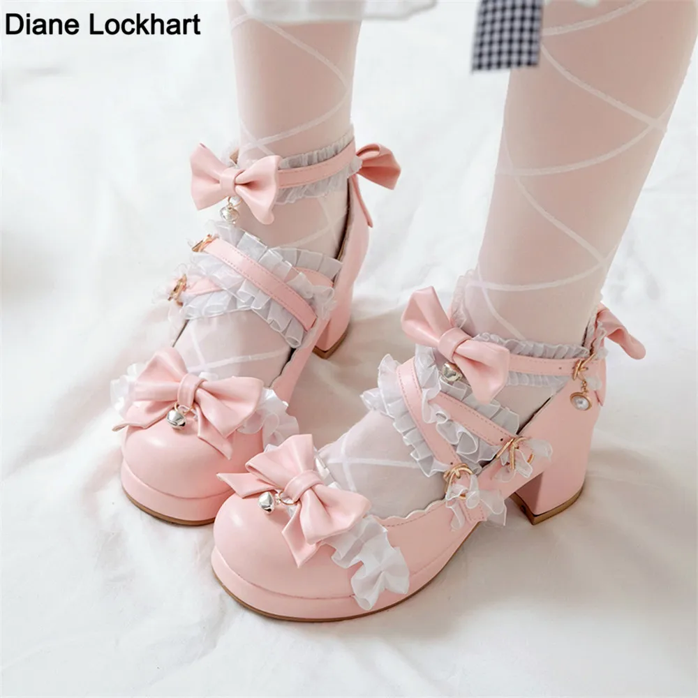 Women-High-Heels-Cross-Strap-Mary-Jane-Pumps-Party-Wedding-White-Pink ...
