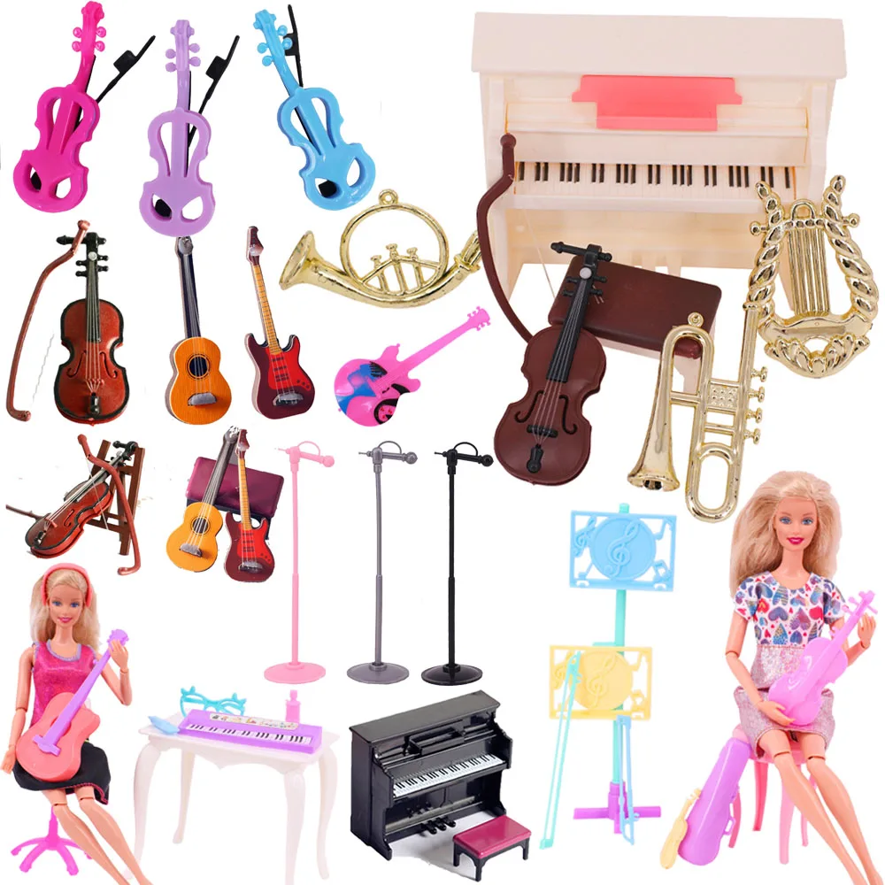 1/12 Dollhouse Mini Musical Instrument Model Classical Guitar Violin ...
