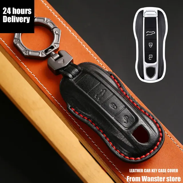 Luxury Leather Car Key Case Cover Key Fob Protective Case Holder for ...