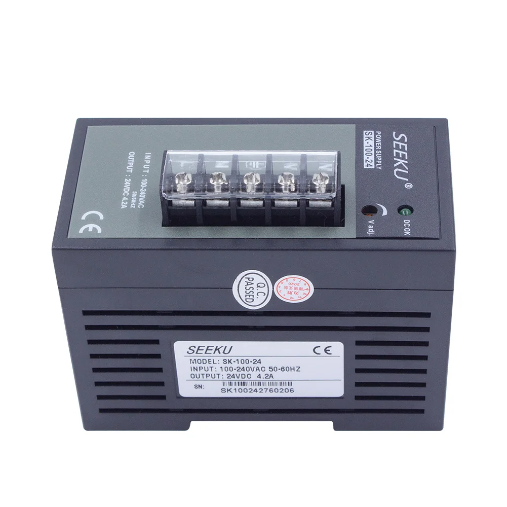 Industrial AC to DC power SK 100 24 4.2a supply 100W DC24V din rail 24v power supply project use ...