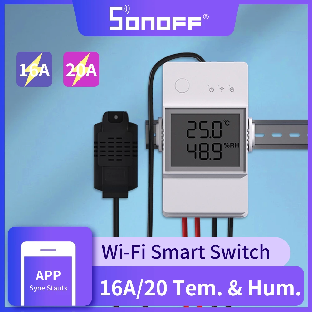 Sonoff Thr316d Th Elite Wifi Smart Switch Temperature And Humidity Monitoring Switch Work With ...