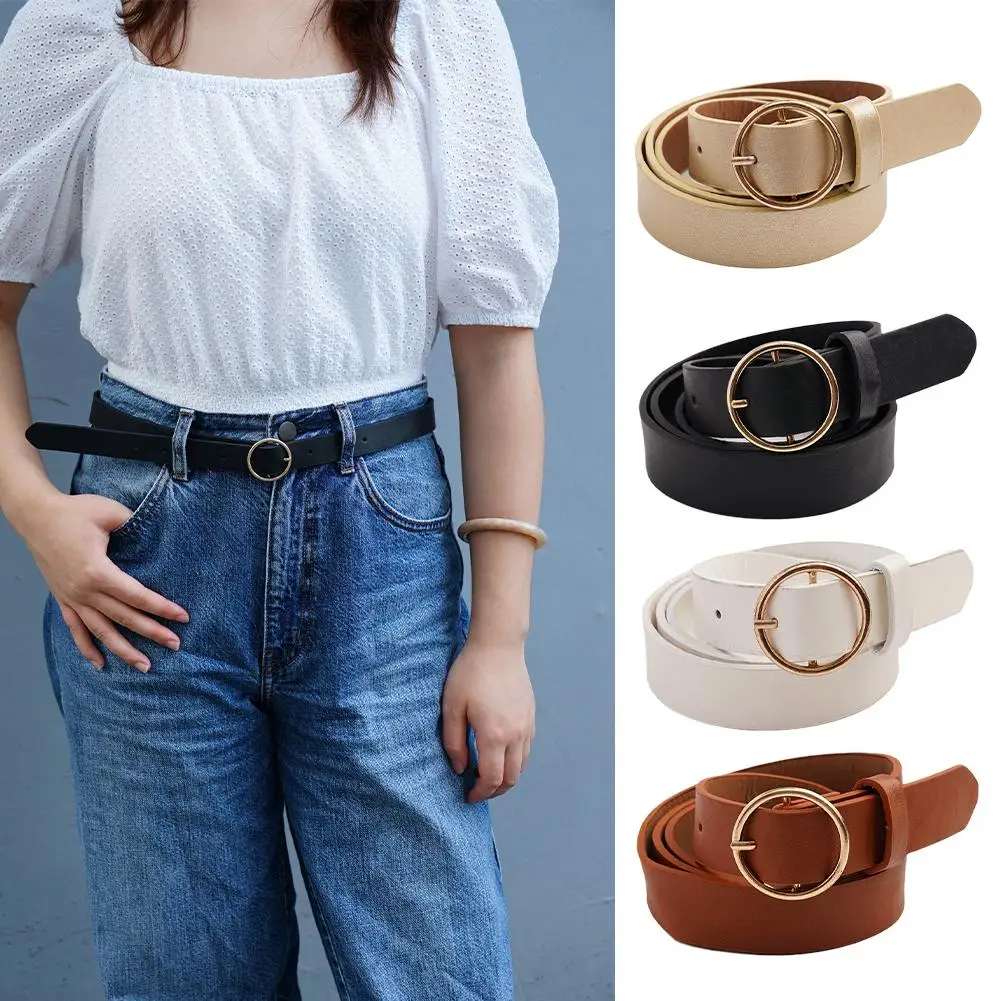 Round-Belts-For-Women-Girls-Korean-Style-Vintage-Metal-PU-Button ...