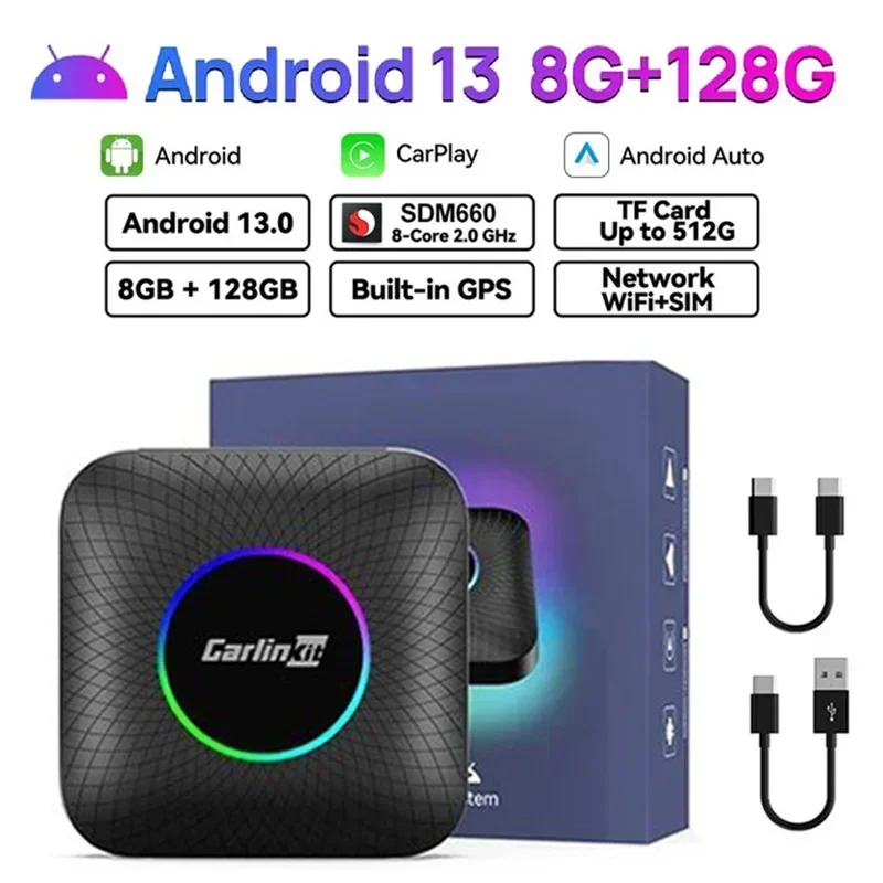 CarlinKit-Wireless-Carplay-Android-13-8GB-128GB-AI-Box-LED-Adaptador ...
