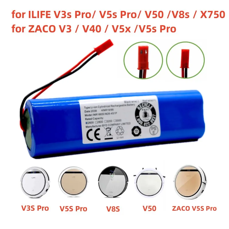 Genuine-14-8V-2600mAh-3500mAh-18650-Lithium-Battery-For-ILIFE-V3s-Pro ...