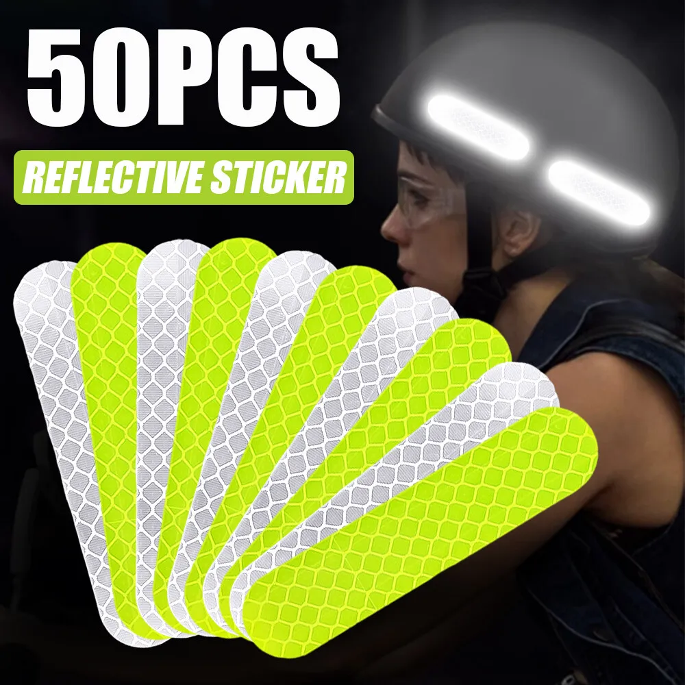 50pcs-Motorcycle-Helmet-Reflective-Strips-Car-Bumper-Secure-Warning ...