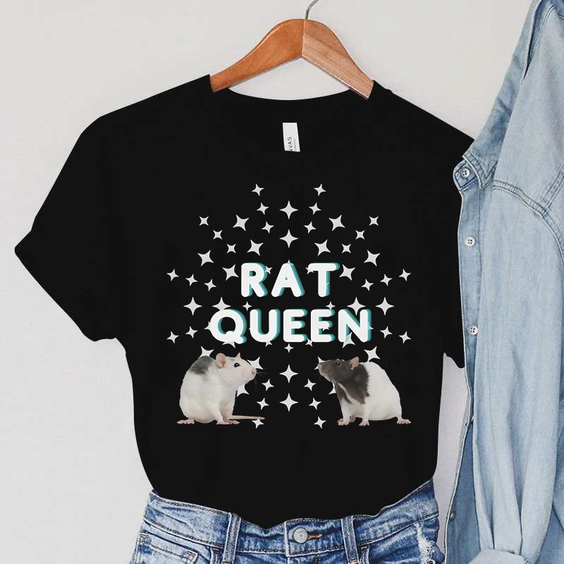 Rat T Shirts Women's Rat Queen Clothing Harajuku Stars TShirts Vintage ...