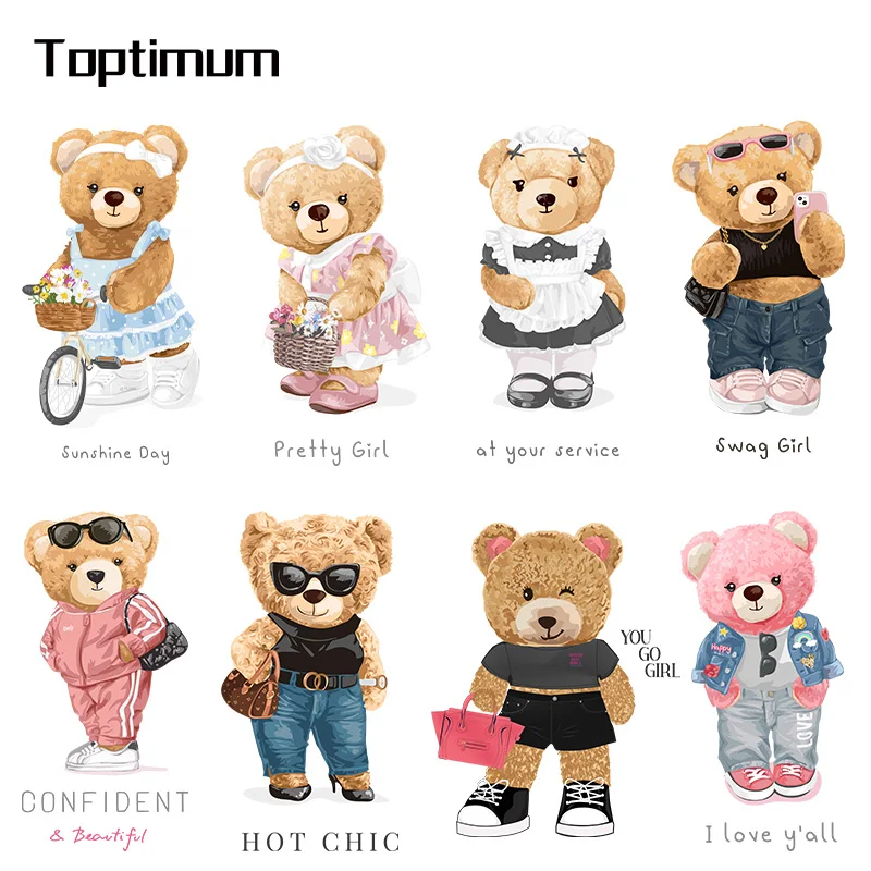 Teddy Bear Clothing Thermoadhesive Patches Iron on Patches Design ...
