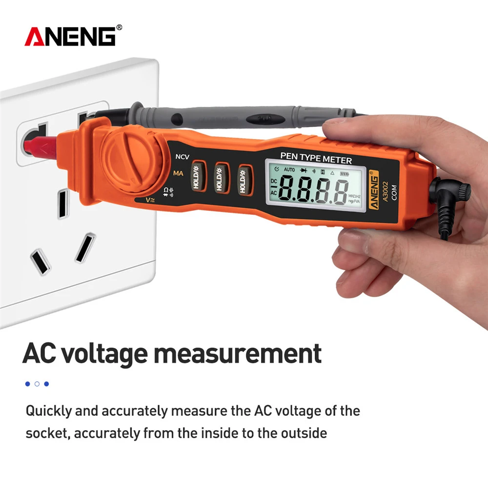 ANENG A3002 Digital Multimeter Pen Type 4000 Counts with Non Contact AC ...